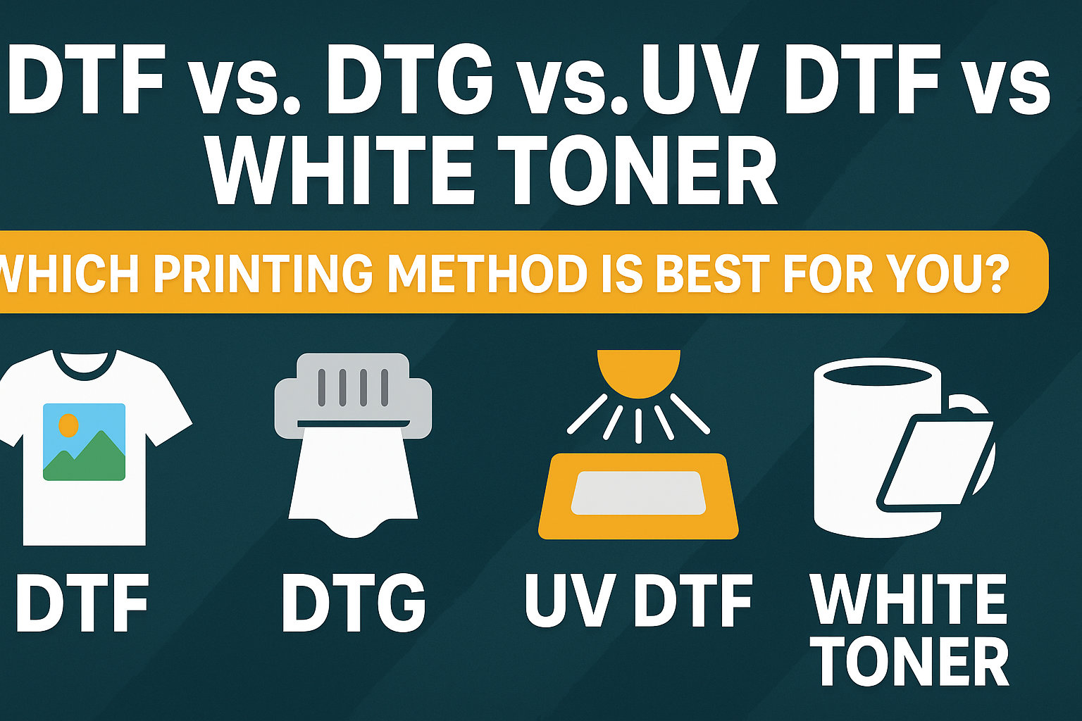 DTF vs. DTG vs. UV DTF vs. White Toner: Which Printing Method Is Best – Kingdom DTF